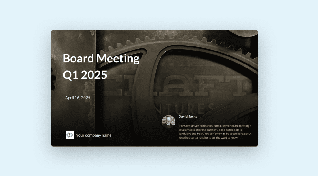 Free Board Deck Templates for Startups | Standard Metrics | Standard ...